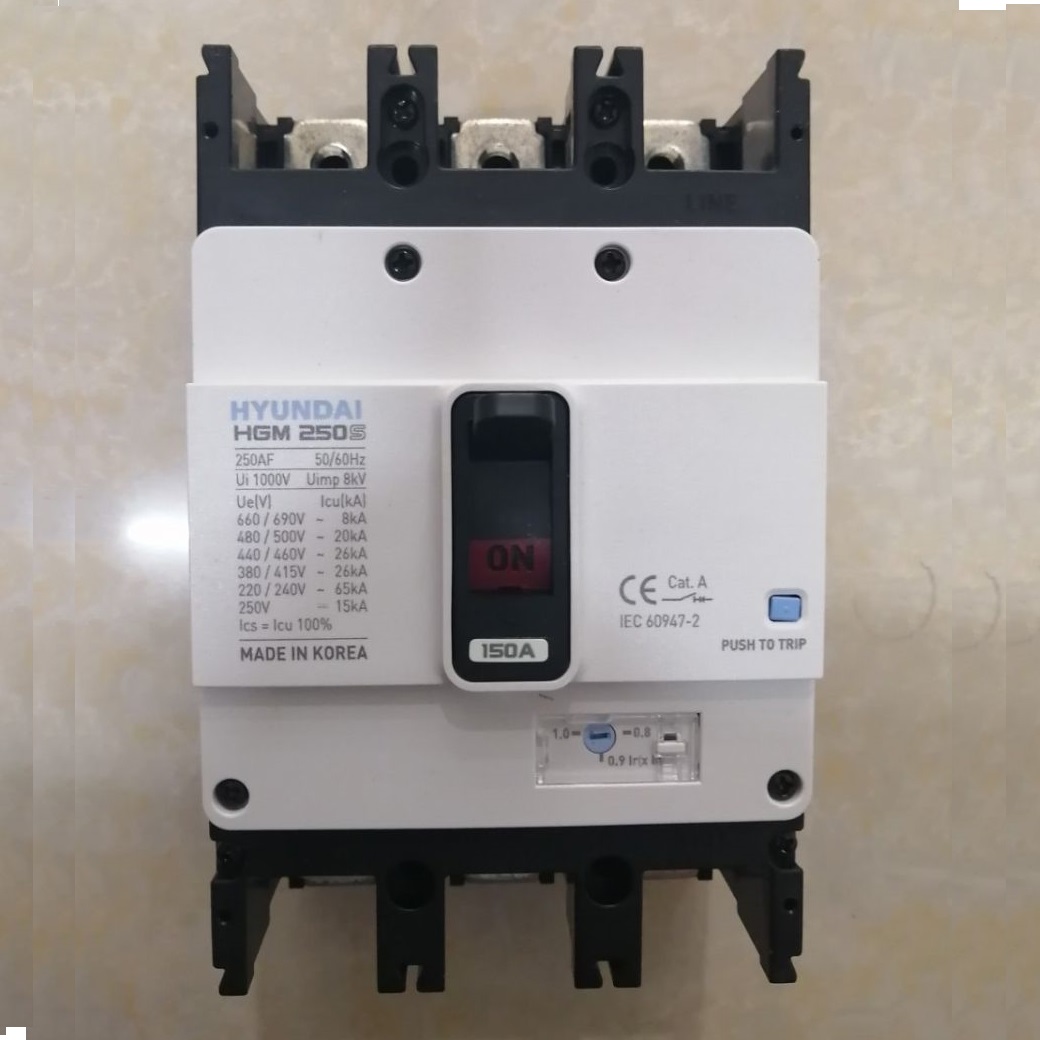 Đại Lý Phân Phối Aptomat MCCB Khối 3P 150A Hyundai HGM250S-F