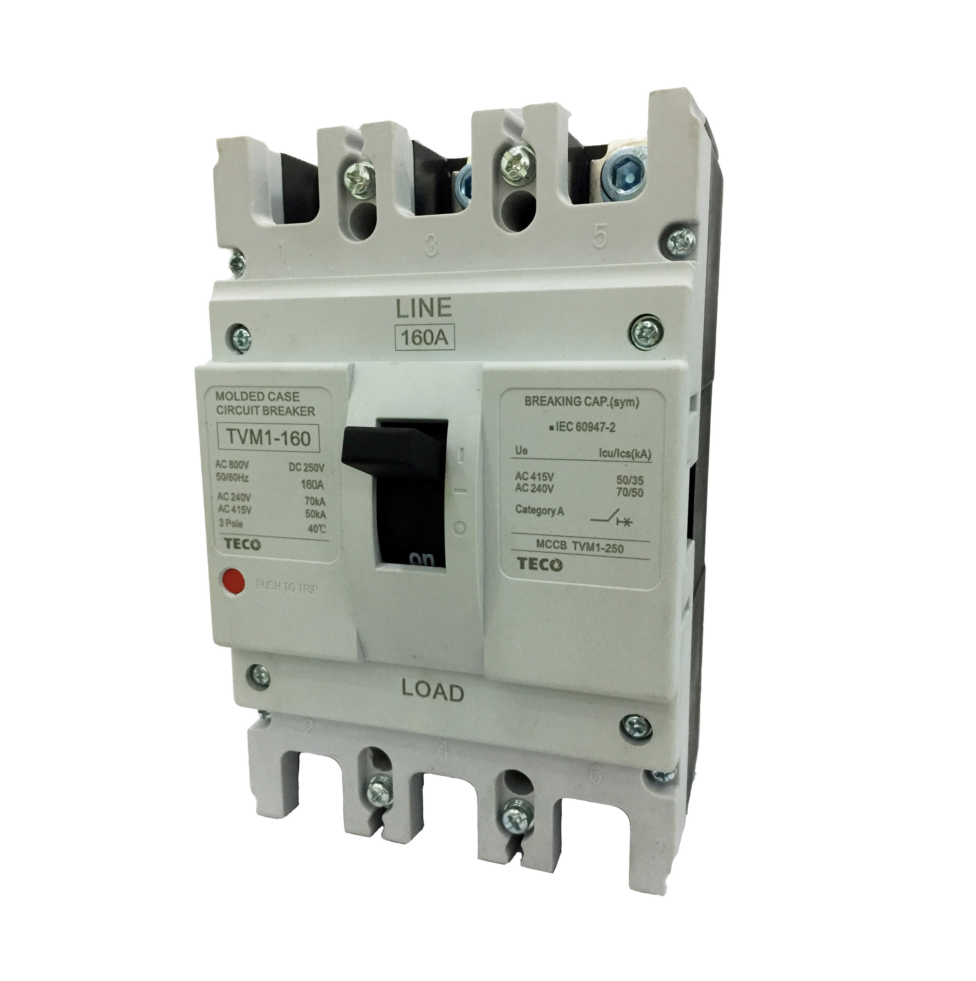Đại Lý Phân Phối Aptomat MCCB Khối Teco 3P 160A TVM1-160