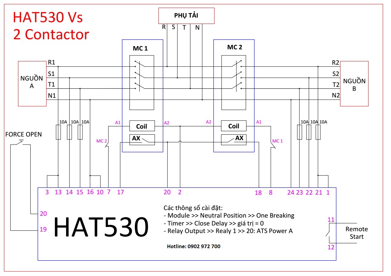 Hướng Dẫn Làm Bộ Chuyển Đổi Nguồn Tự Động ATS Từ 2 Khởi Động Từ Contactor