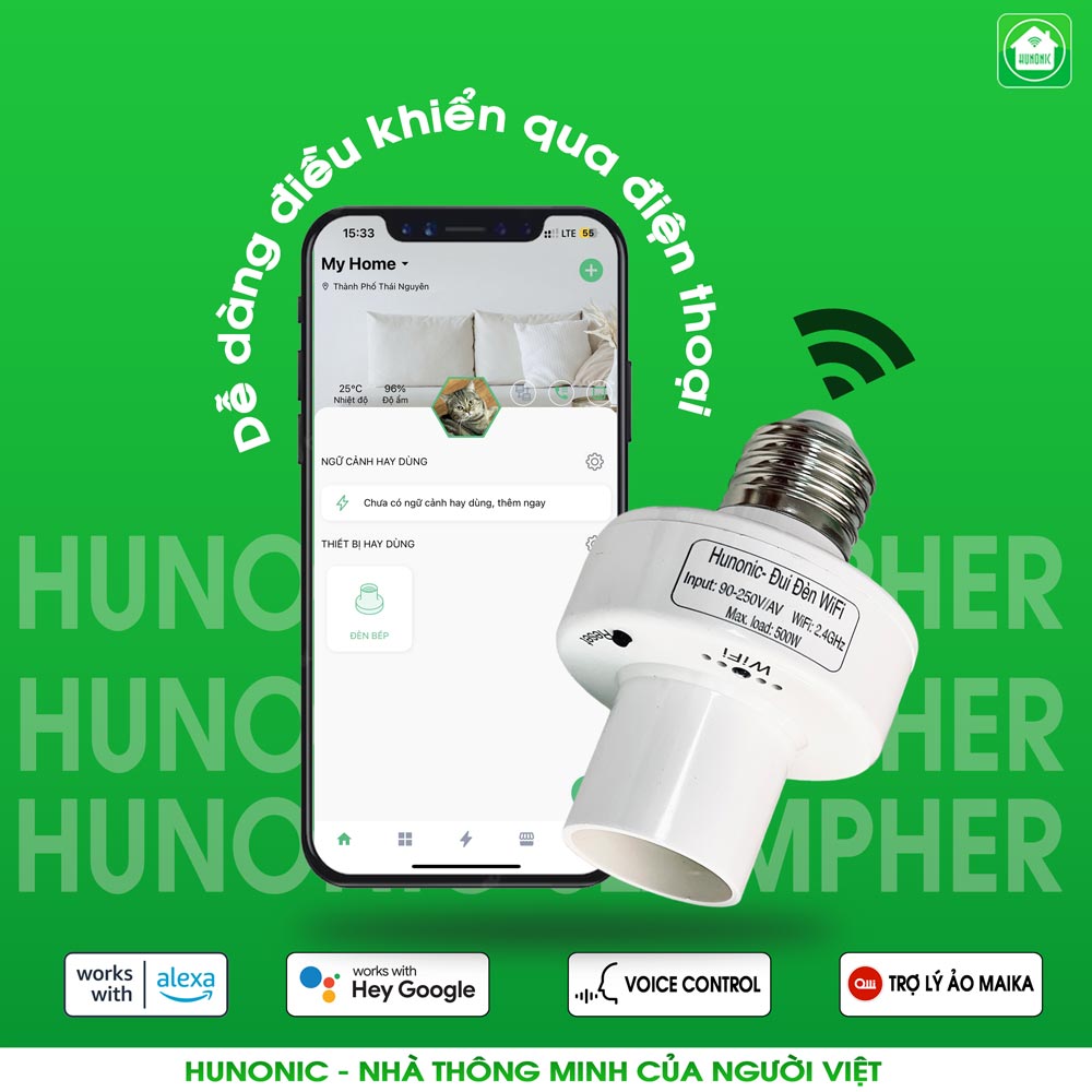 Đại Lý Phân Phối Đuôi Đèn Điều Khiển Bật Tắt Từ Xa Qua App Wifi Hunonic ...