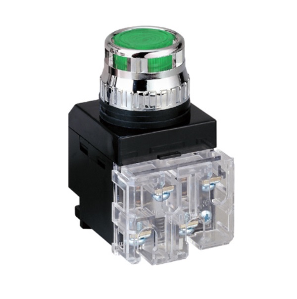 Đại Lý Phân Phối Nút Nhấn Xanh Có Đèn 220VAC Phi 25 Sungho PR-25L-2L-G